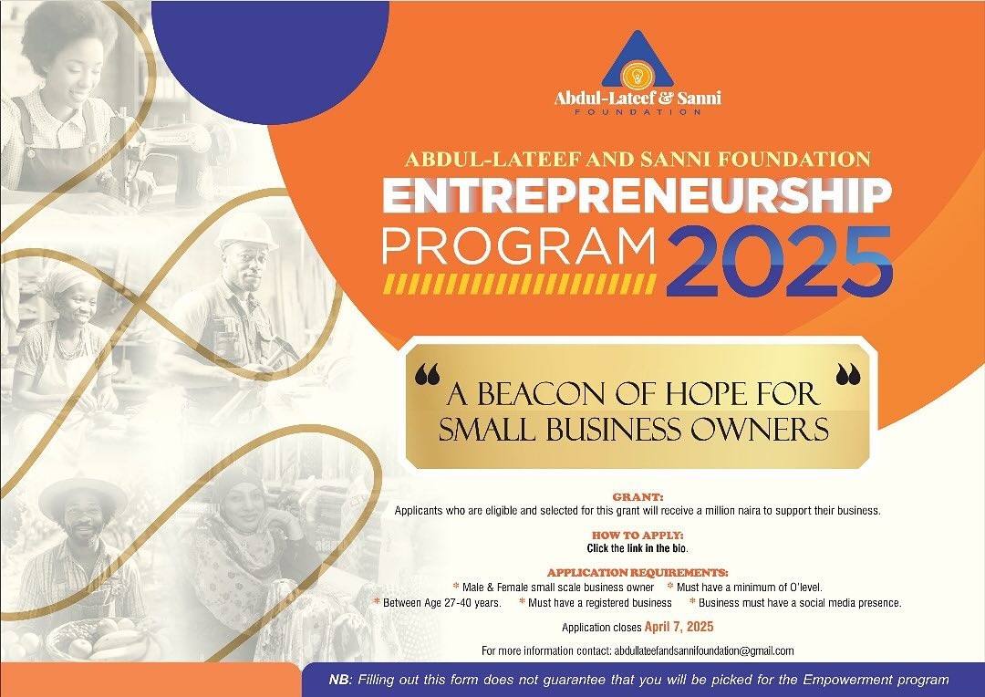 Abdul-Lateef and Sanni Foundation Entrepreneurship Program 2025 ...