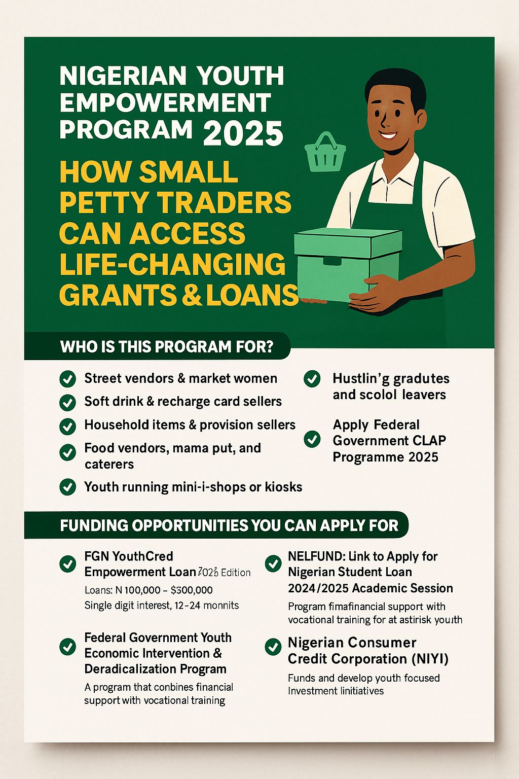 FG Youth Empowerment Program 2025 How Small Petty Traders Can Access ...