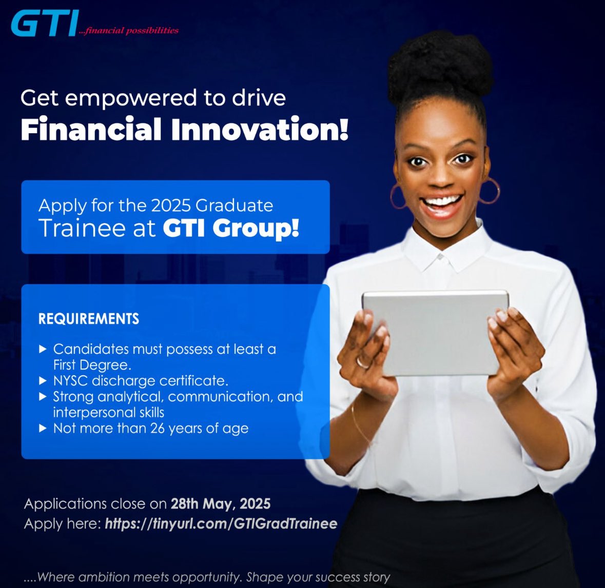 Link To Apply For The GTI Investment 2025/2026 Graduate Trainee Programme
